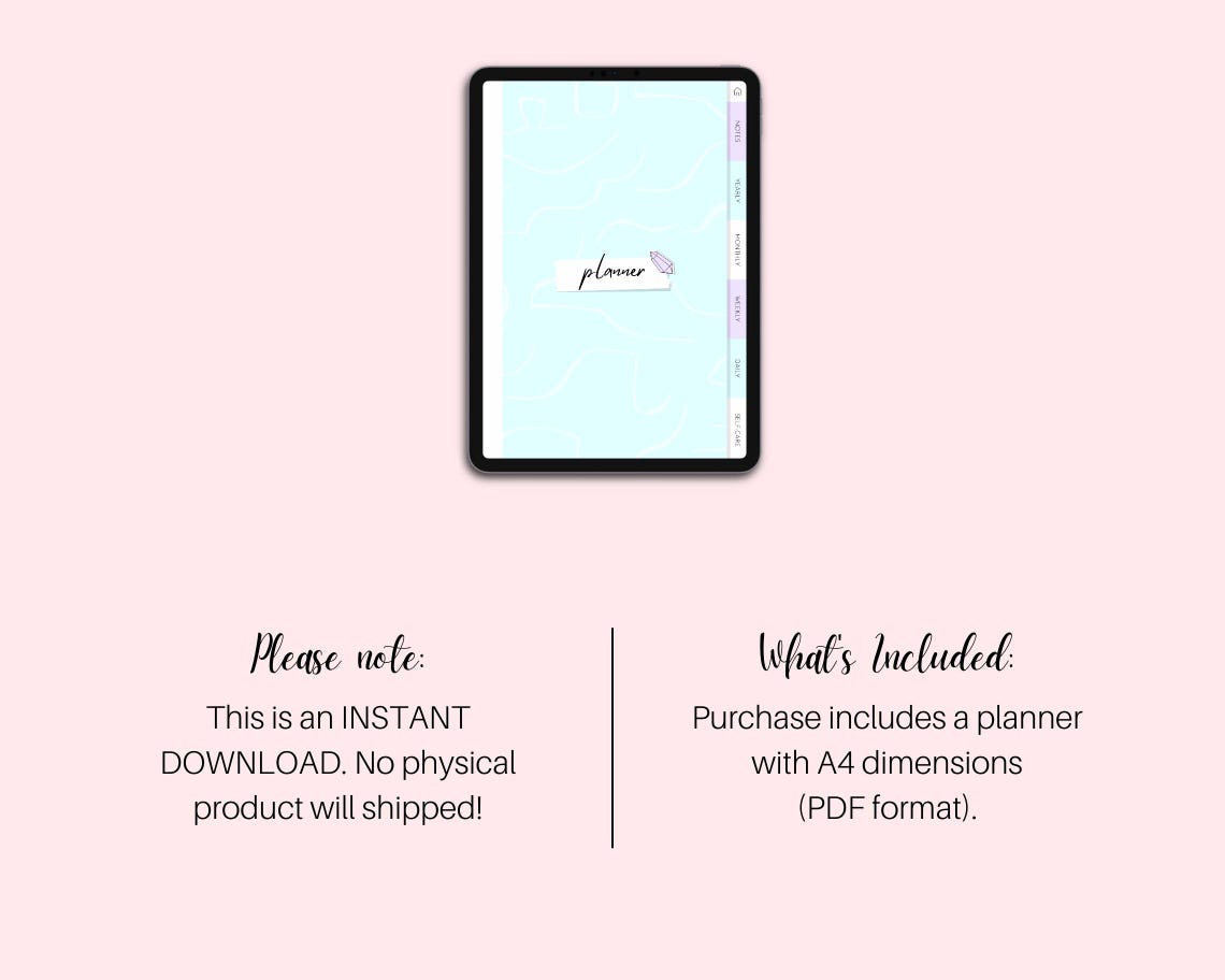 Pastel Digital Planner Blue and Purple Crystal Theme Mystical Daily and ...
