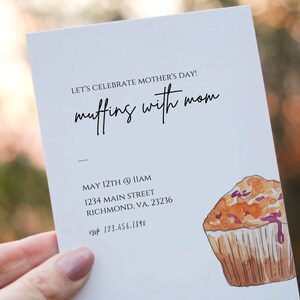 Mothers Day Invitation Muffins for Mom Muffins With Mom Invite Mothers ...