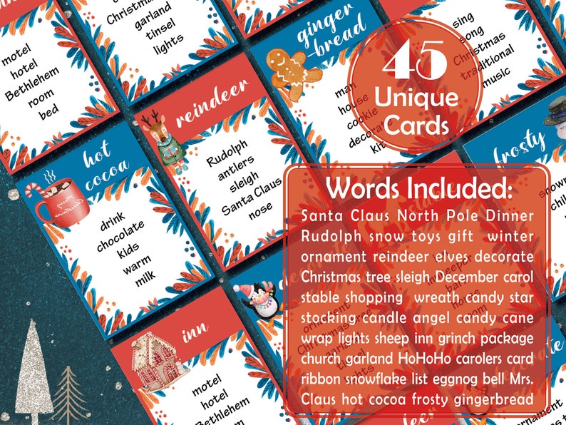 Christmas Taboo Game Cards | Instant Download Digital | Christmas Game ...