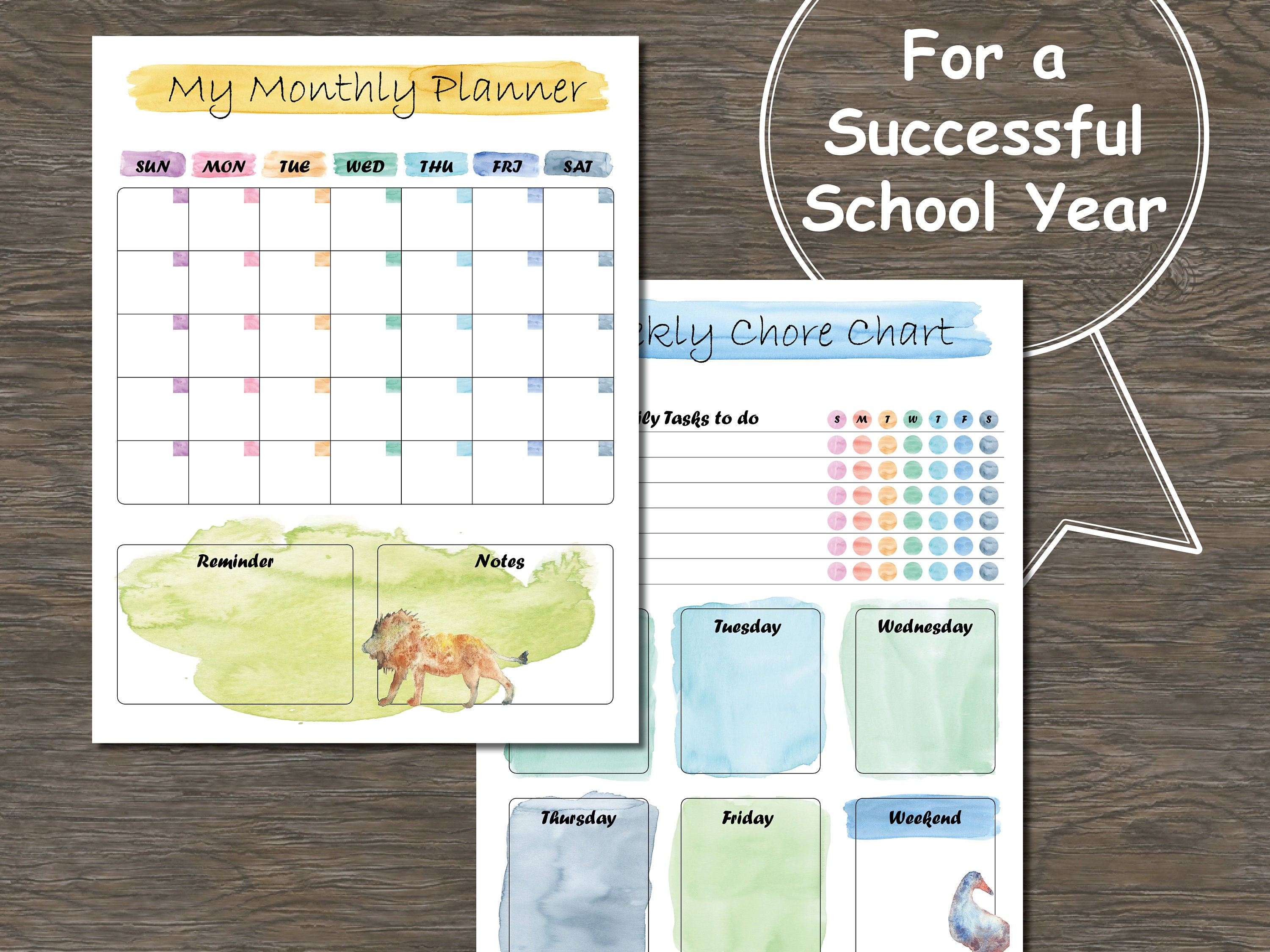 Printable Kids School Planner | Digital Download & Editable | Calendar ...