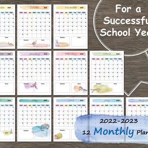 Printable Kids School Planner | 2022-2023 Daily, Weekly, Monthly ...