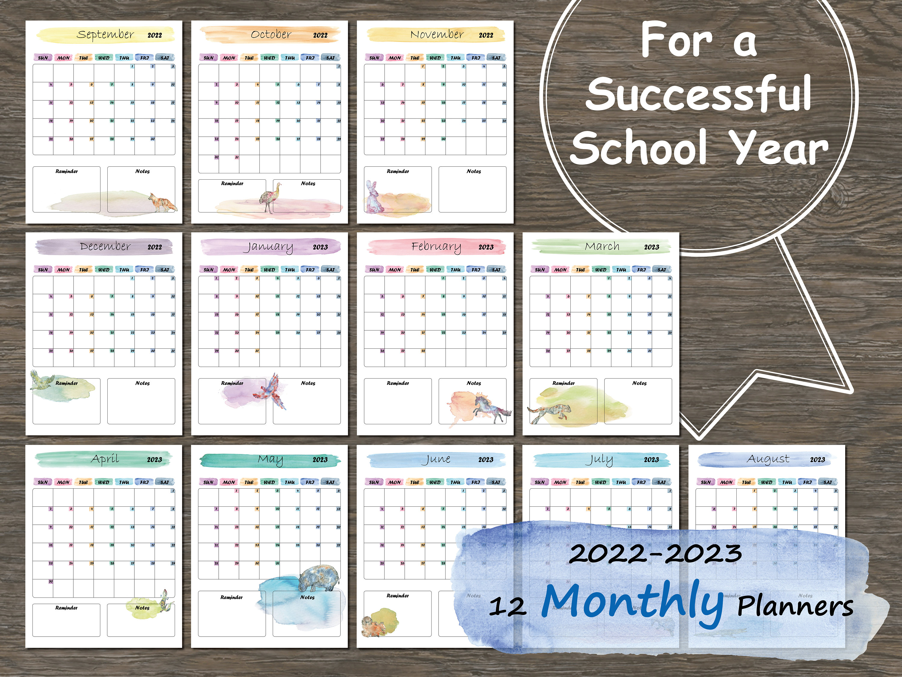 Printable Kids School Planner | 2022-2023 Daily, Weekly, Monthly ...