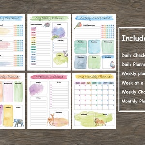 Printable Kids School Planner | Digital Download & Editable | Calendar ...