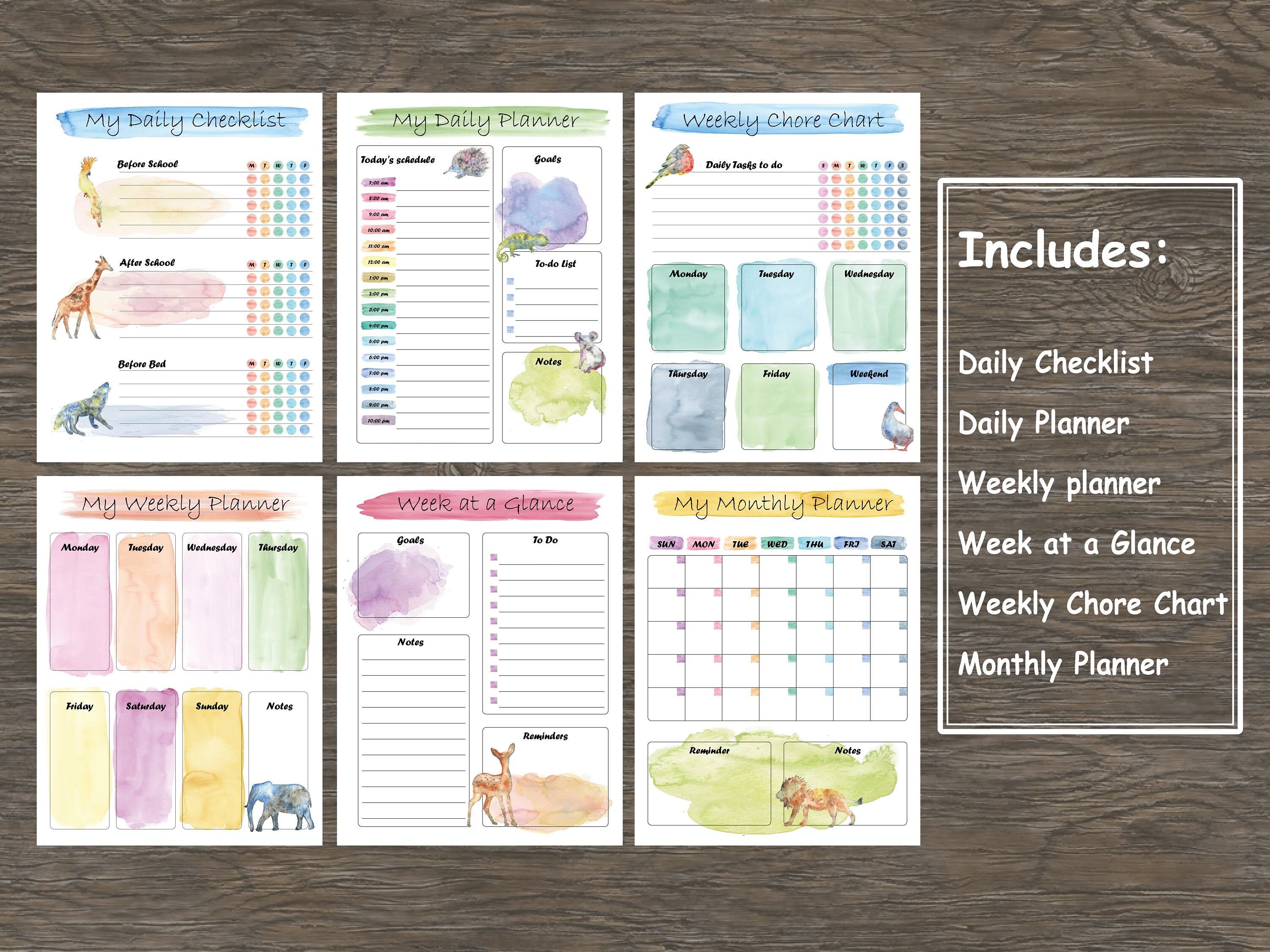Printable Kids School Planner | Digital Download & Editable | Calendar ...