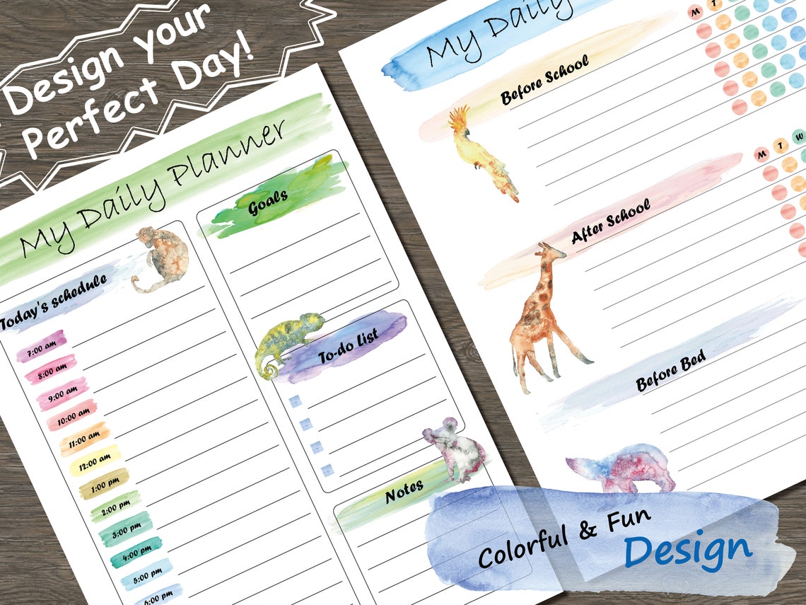 Printable Kids Daily Checklist & Planner Instant Download Editable ...