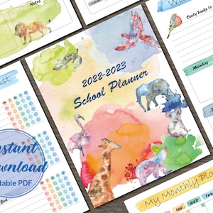 Printable Kids School Planner | 2022-2023 Daily, Weekly, Monthly ...