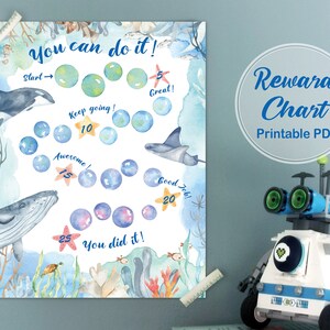 Printable Kids Reward Chart | Digital PDF, Instant Download, Editable ...