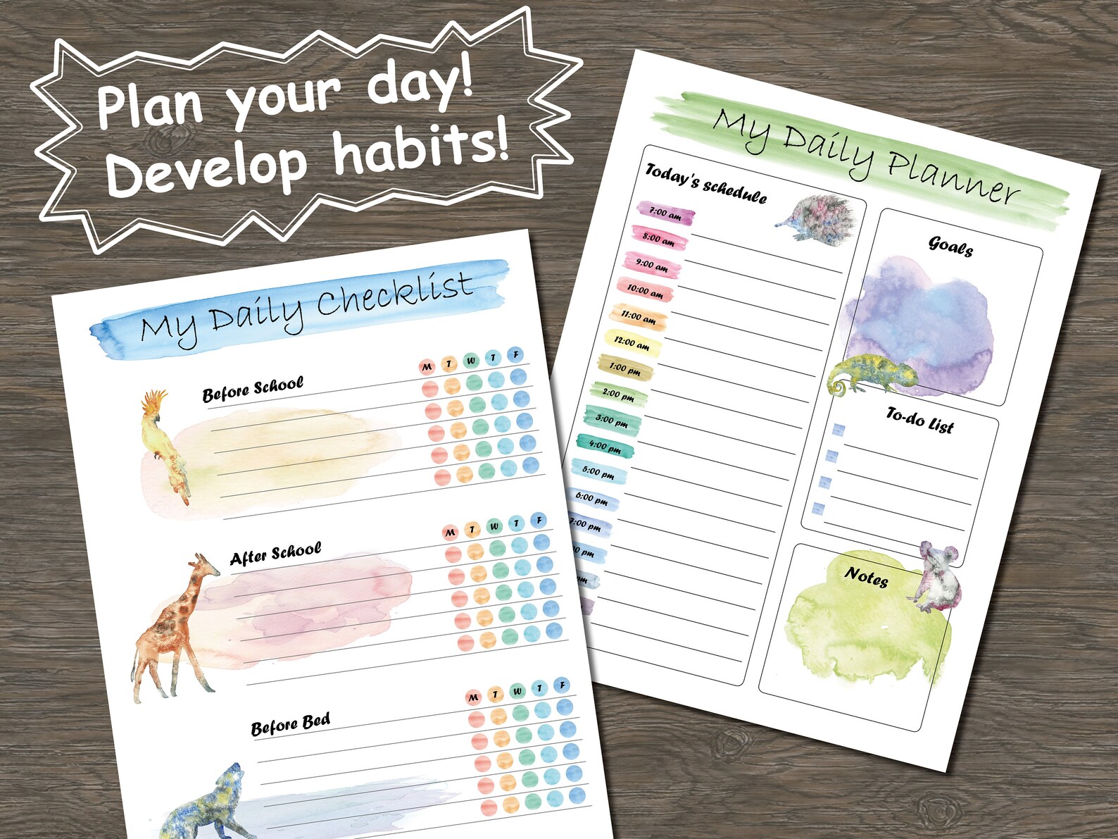 Printable Kids School Planner | Digital Download & Editable | Calendar ...