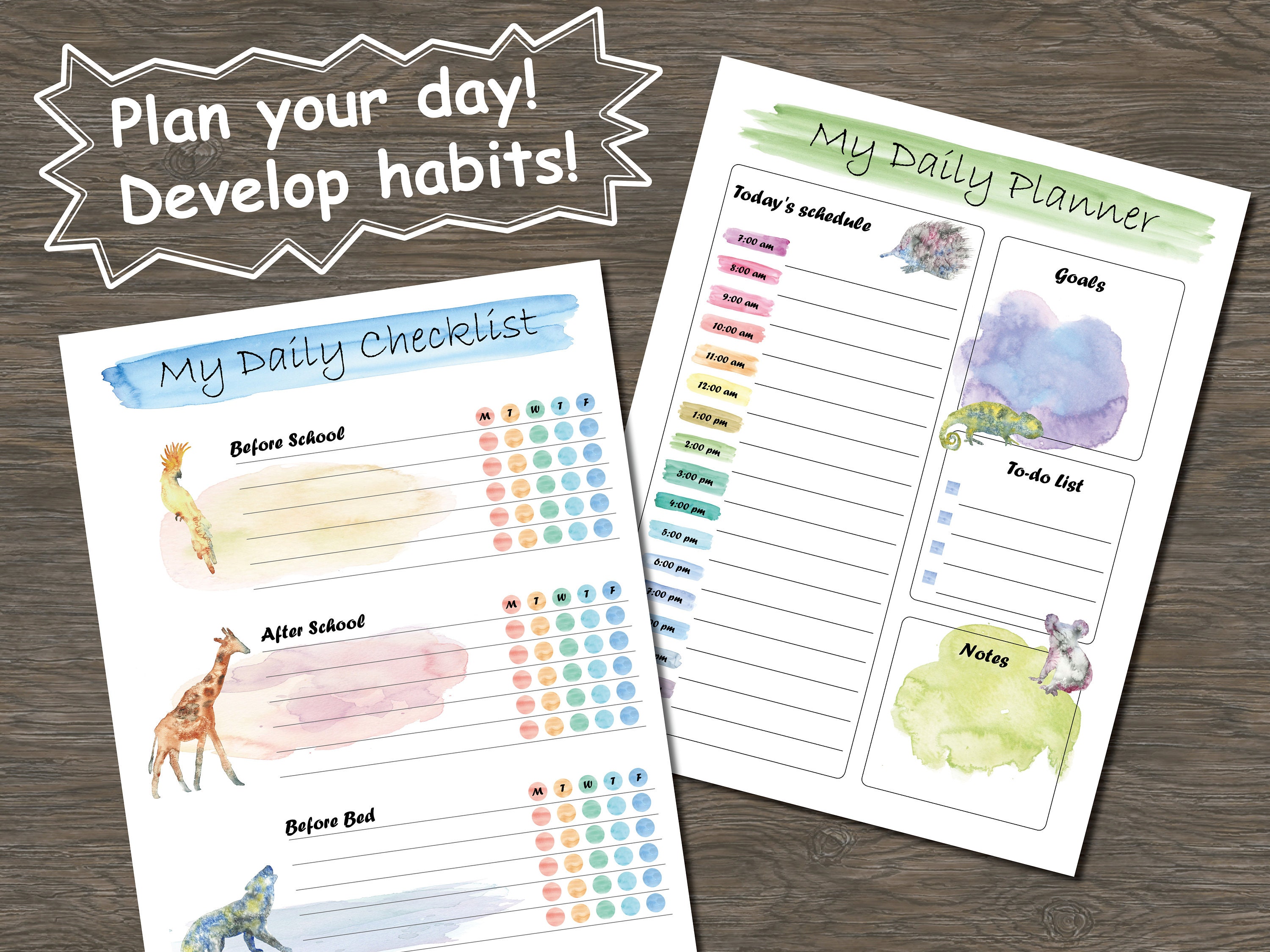 Printable Kids School Planner | Digital Download & Editable | Calendar ...