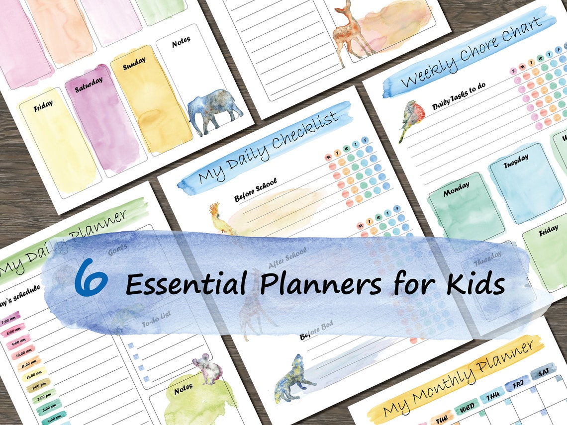 Printable Kids School Planner | Digital Download & Editable | Calendar ...