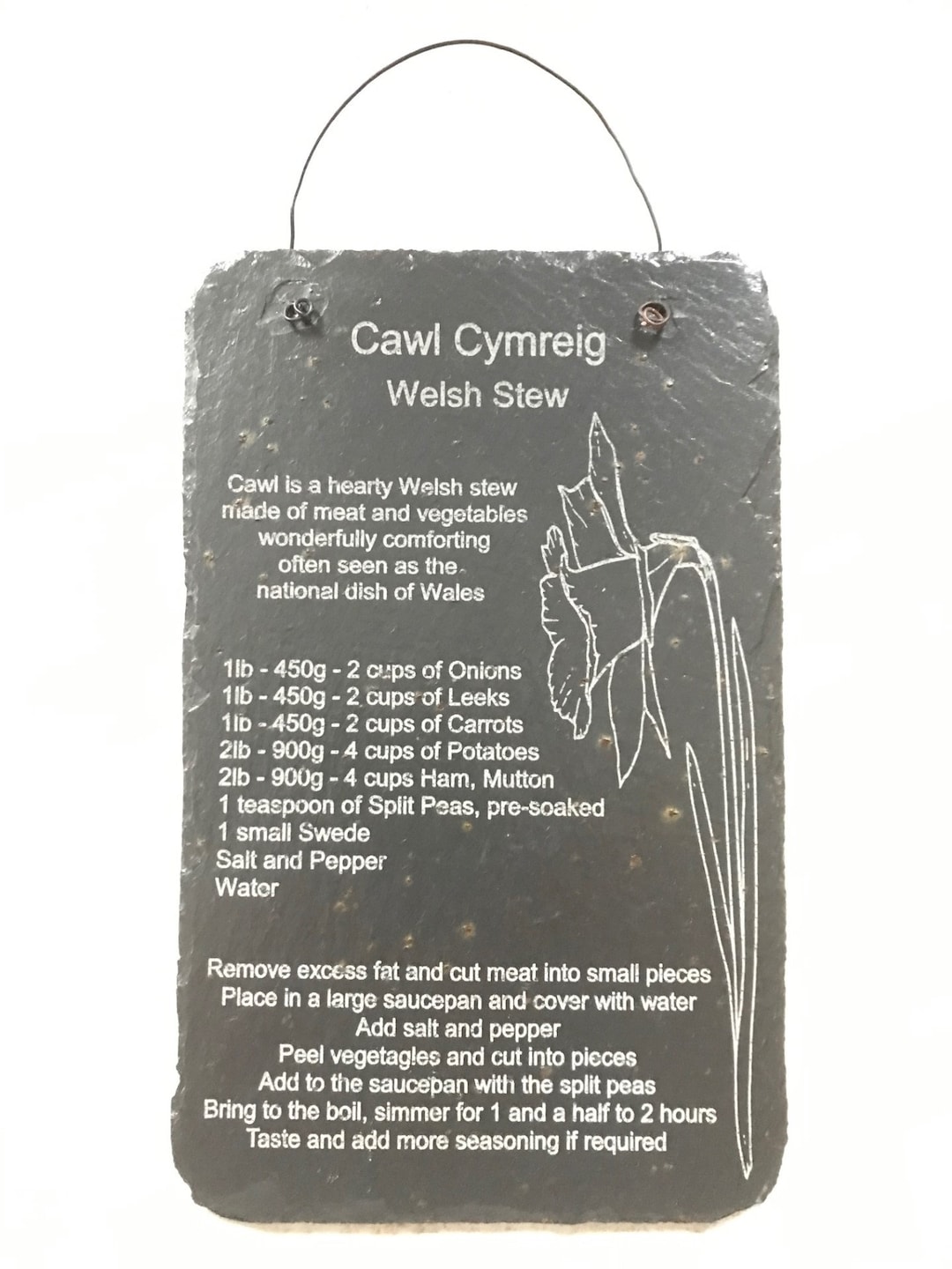Traditional Welsh Recipe Cawl Stew Slate Kitchen Sign/wall Plaque/ Wall ...