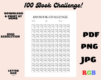 100 Book Challenge - Etsy