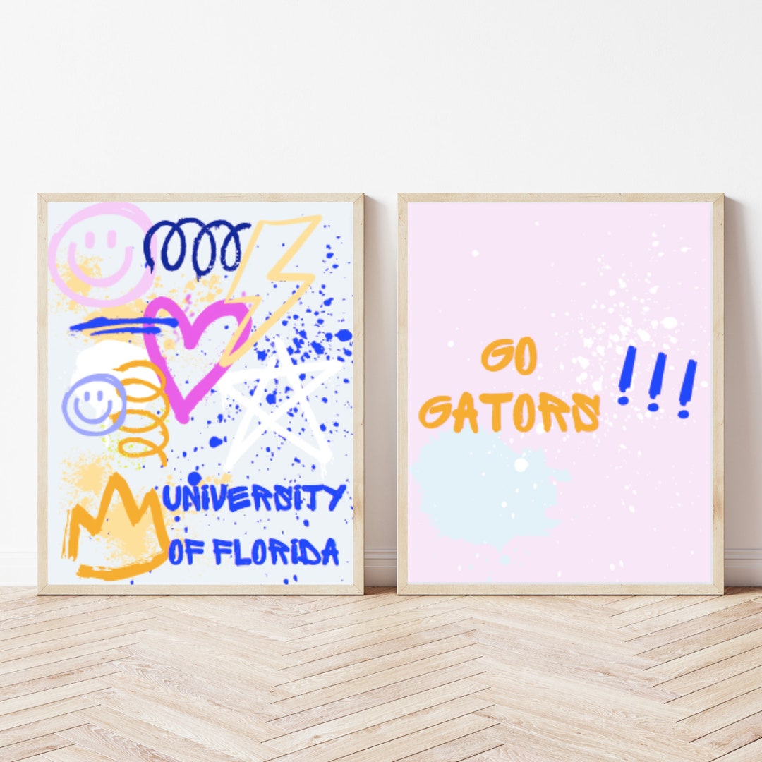 Set of 2 Prints, University of Florida, UF Wall Art, Dorm Wall Art ...