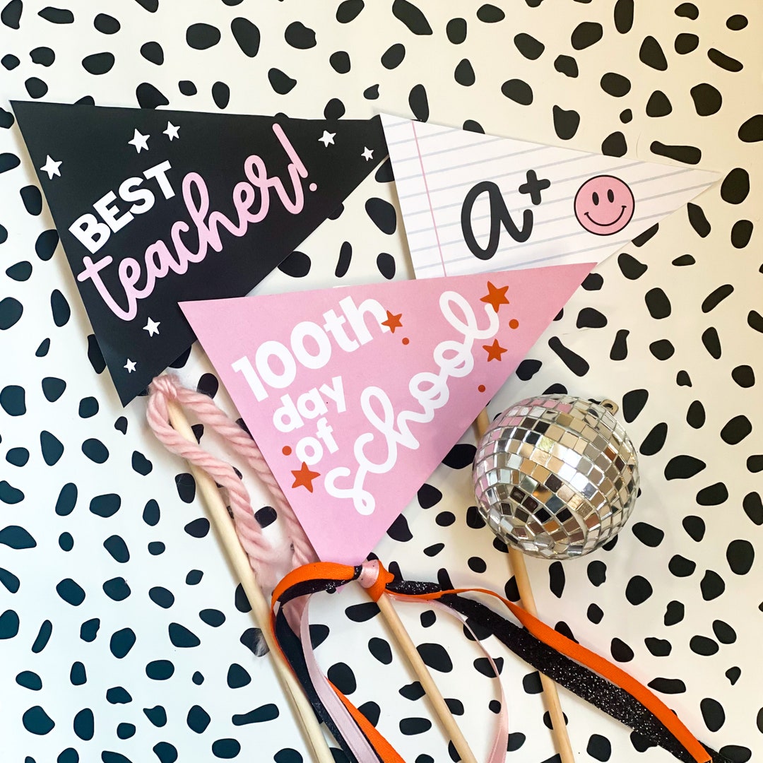Best Teacher Printable Kids Pennant Flags | Kids Basket Decor Flag ...