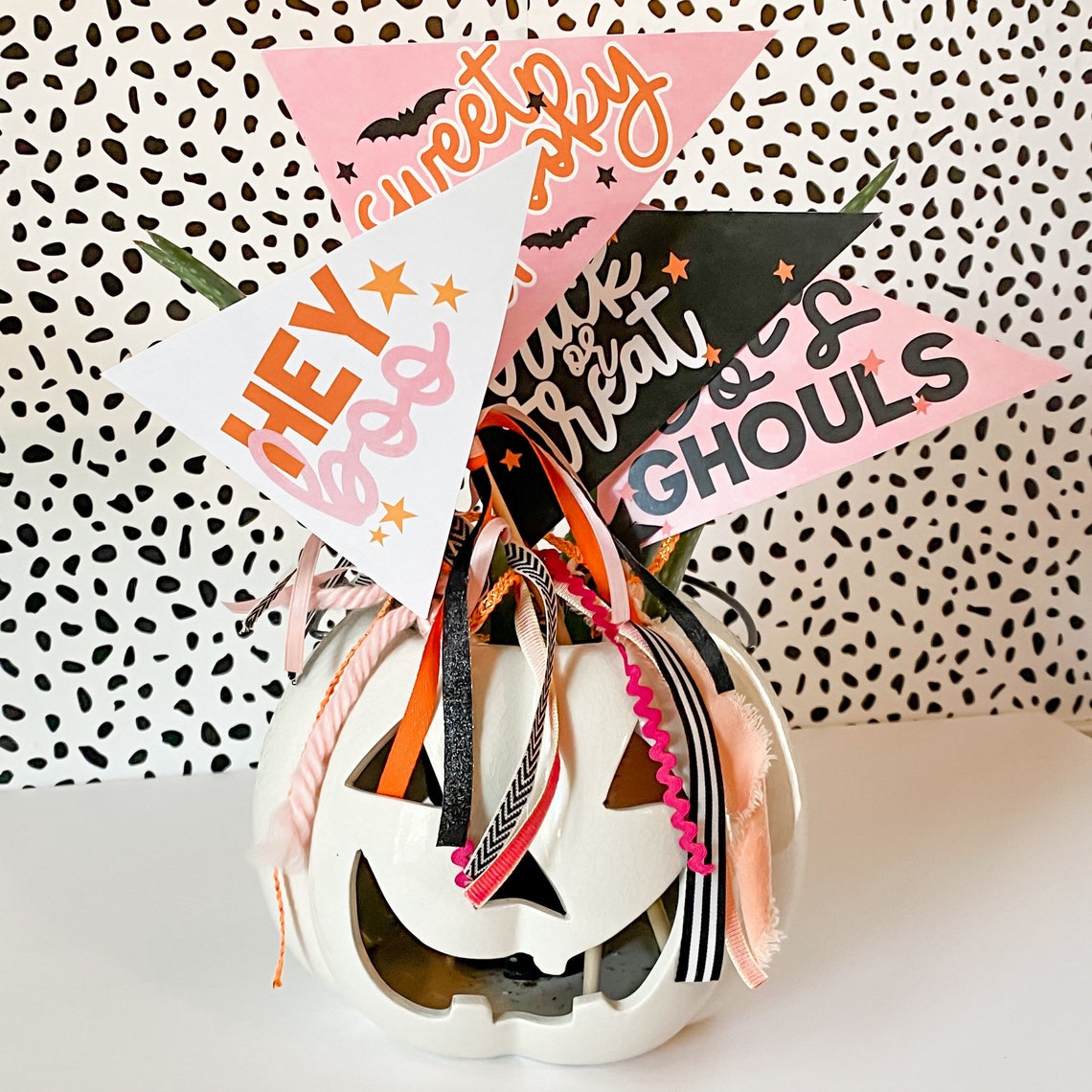 Printable Halloween Pennant Flags | Kids Boo Basket Flag | Halloween ...