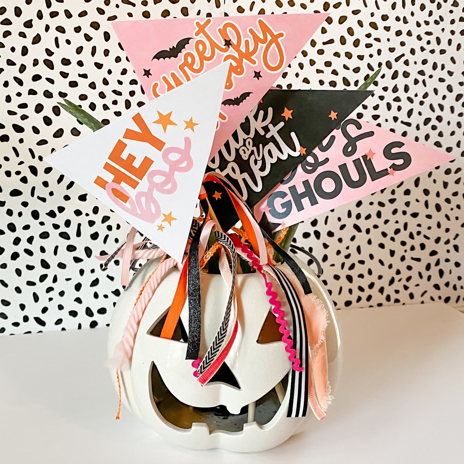 Printable Halloween Pennant Flags | Kids Boo Basket Flag | Halloween ...