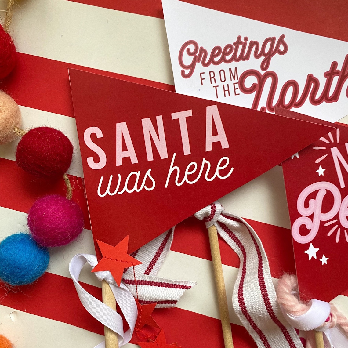 Printable Christmas Pennant Flags BUNDLE | Christmas Holiday Printable ...