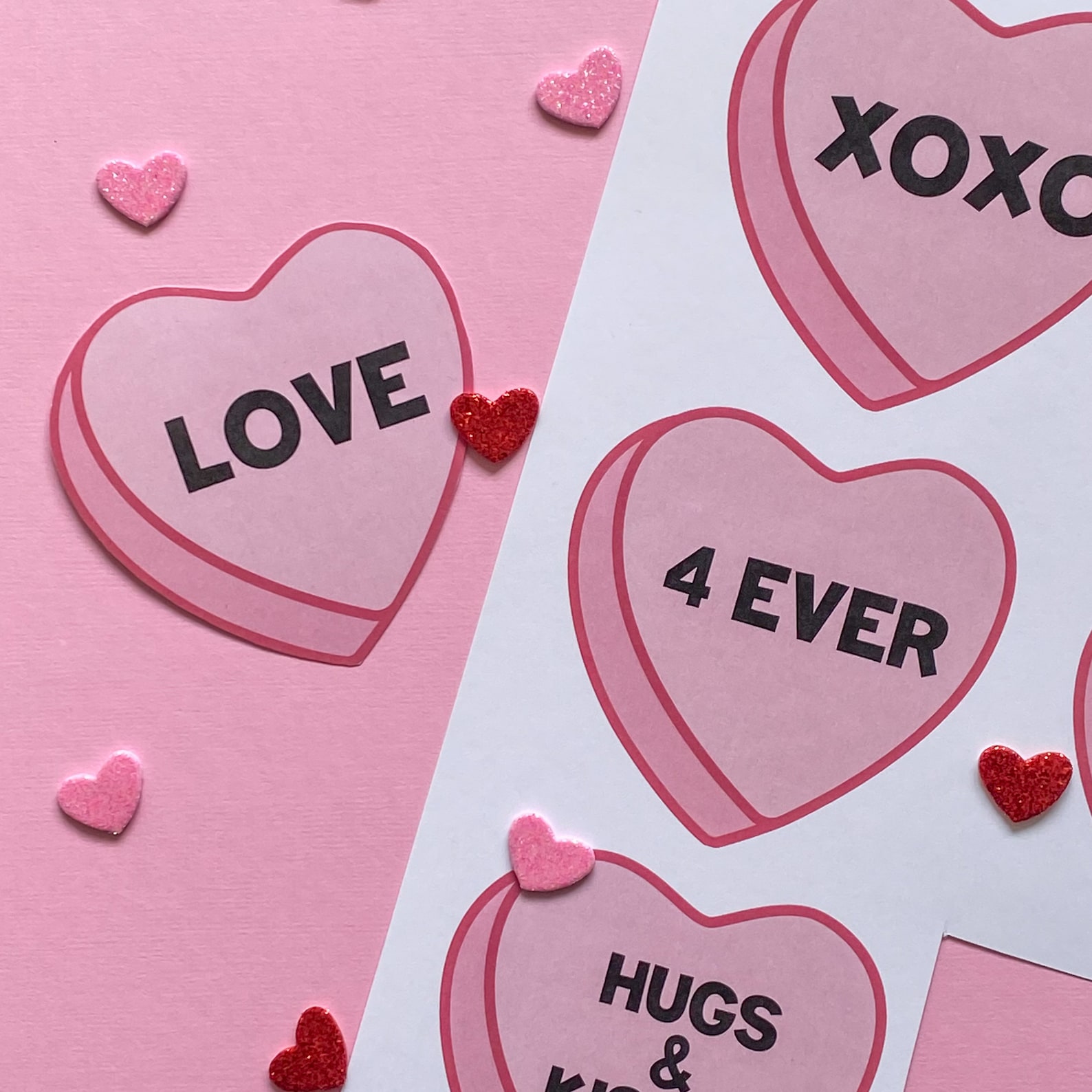 Candy Hearts Printable Valentines Day Prints | V-day Holiday Printables ...