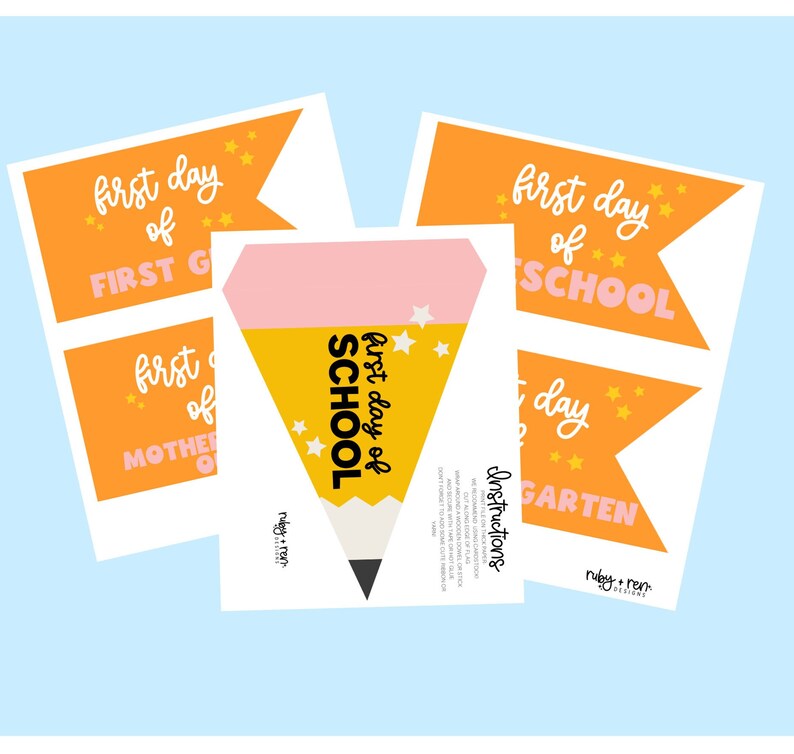 Back to School Printable Kids Pennant Flags | Kids Basket Decor Flag ...