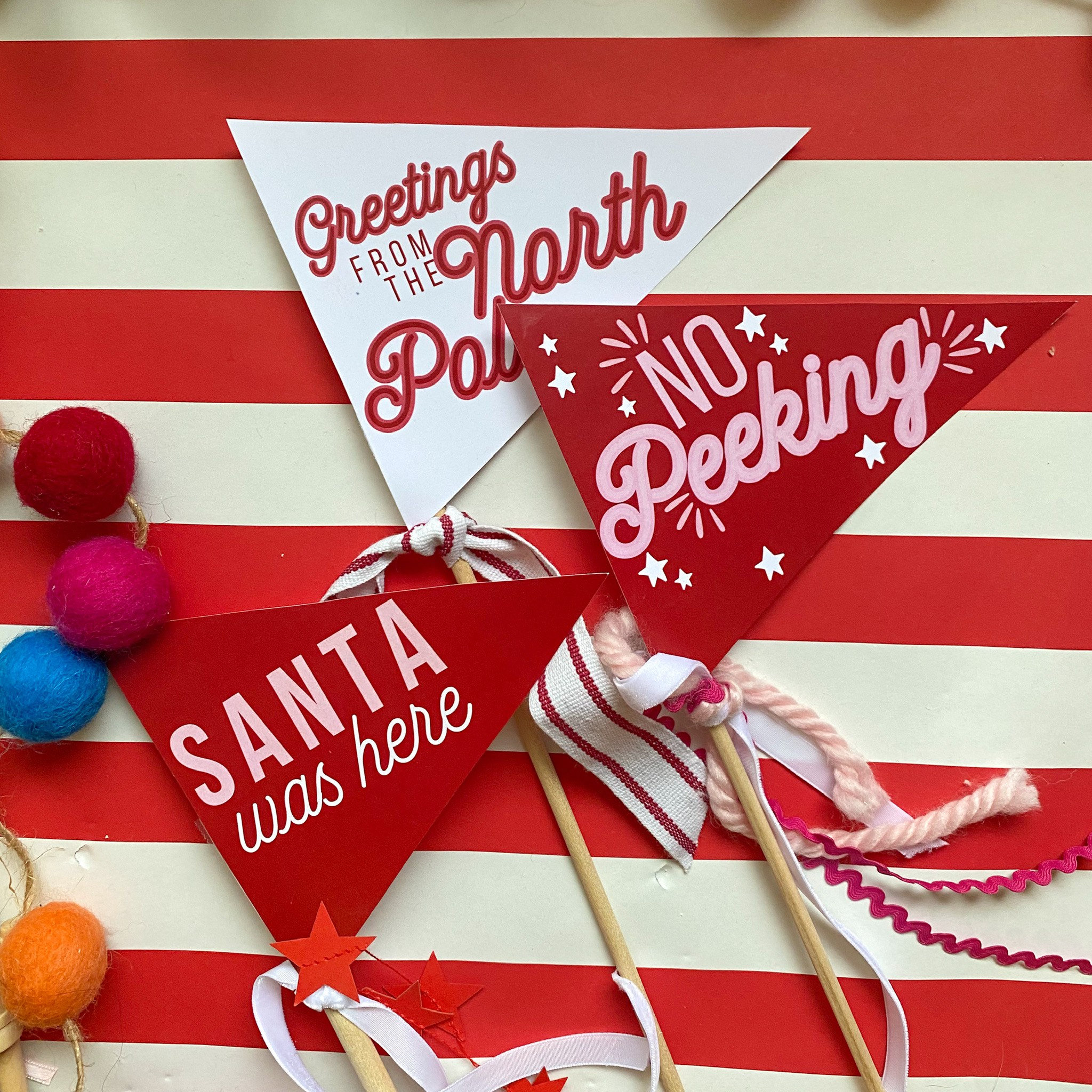 Printable Christmas Pennant Flags BUNDLE | Christmas Holiday Printable ...