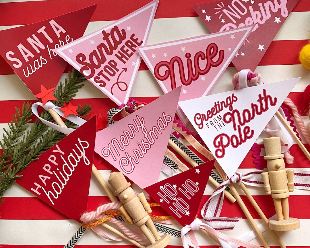 Printable Christmas Pennant Flags BUNDLE | Christmas Holiday Printable ...