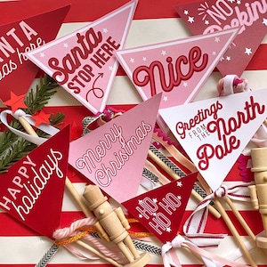 Printable Christmas Pennant Flags BUNDLE | Christmas Holiday Printable ...