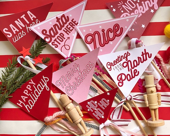 Printable Christmas Pennant Flags BUNDLE Christmas Holiday - Etsy
