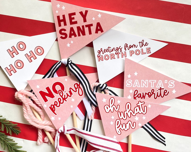 Merry Everything Printable Christmas Pennant Flags BUNDLE | Christmas ...