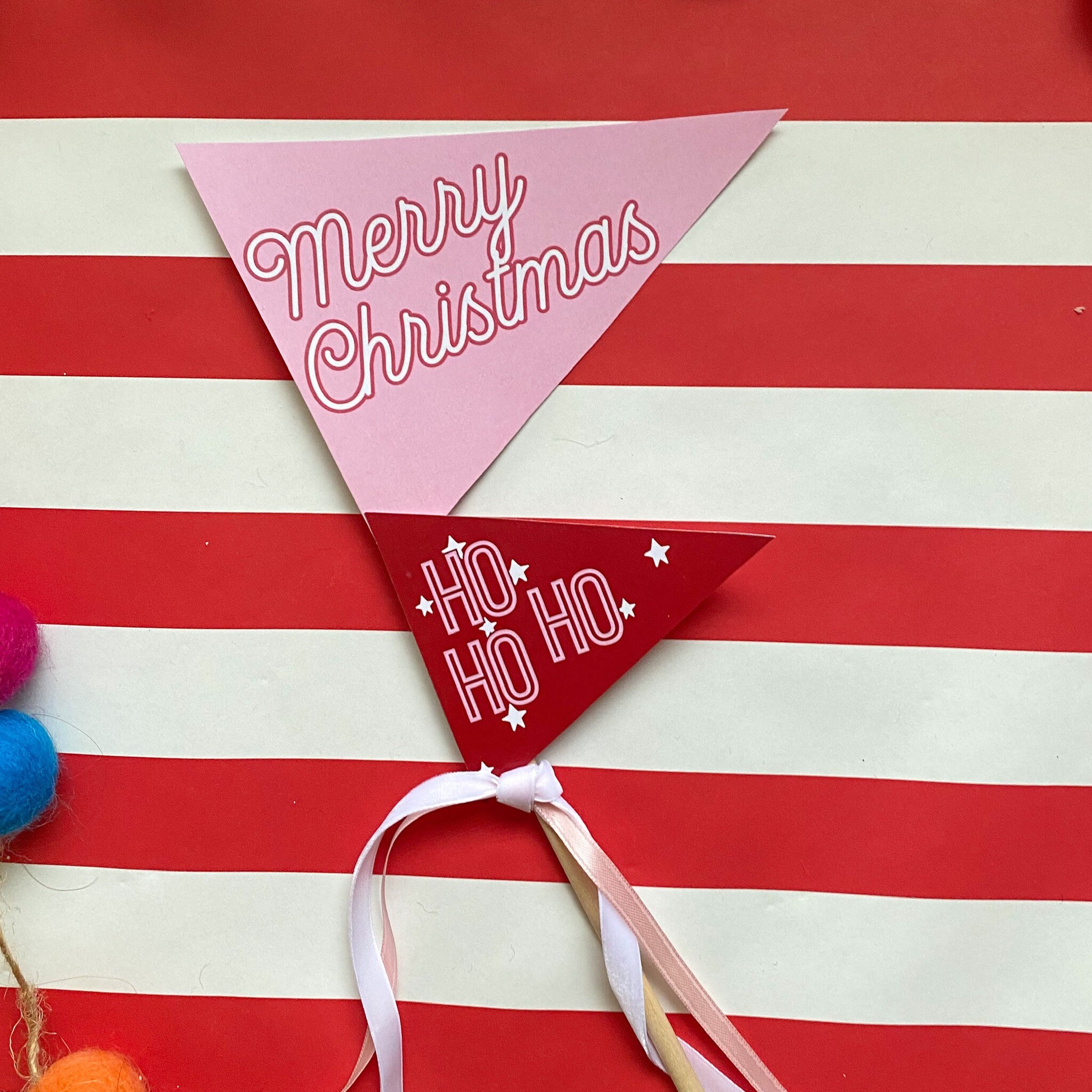 Printable Christmas Pennant Flags BUNDLE | Christmas Holiday Printable ...