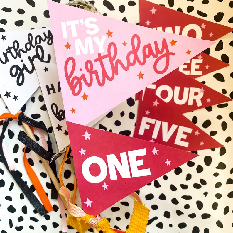 Birthday Printable Kids Pennant Flags Kids Basket Decor Flag - Etsy