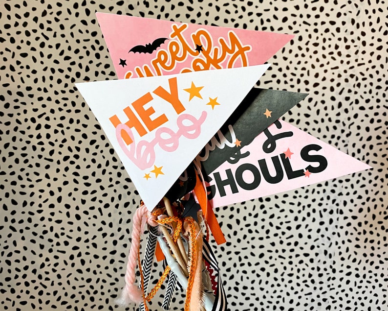 Printable Halloween Pennant Flags | Kids Boo Basket Flag | Halloween ...