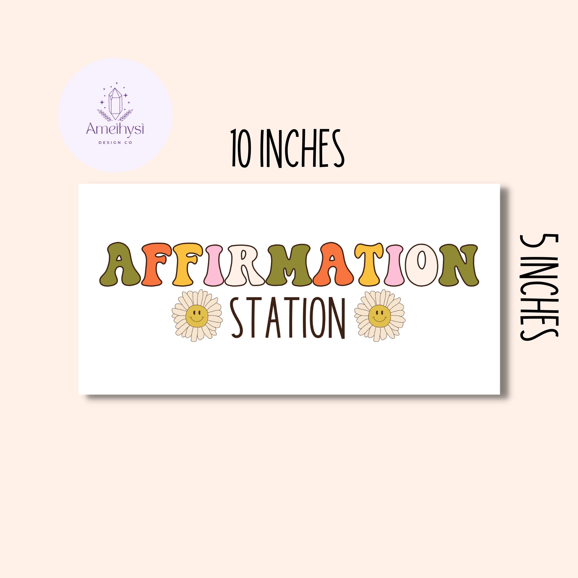 Retro Colorful Daisy Affirmation Station Motivation Mirror Display ...