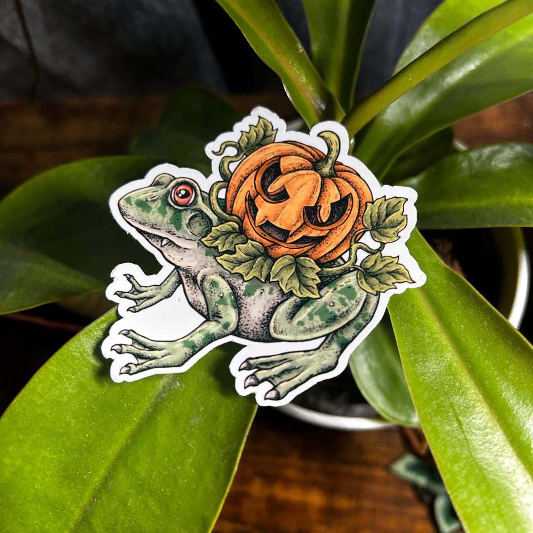 Halloween Spooky Frog Vinyl Sticker - Etsy