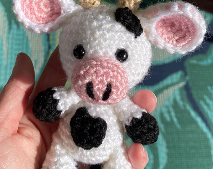 Tiny Crochet Cow - Etsy