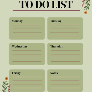 Sage Green Floral Planner Template - Etsy