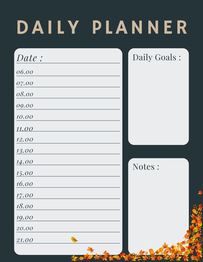 Fall Leaf Planner Template Download - Etsy