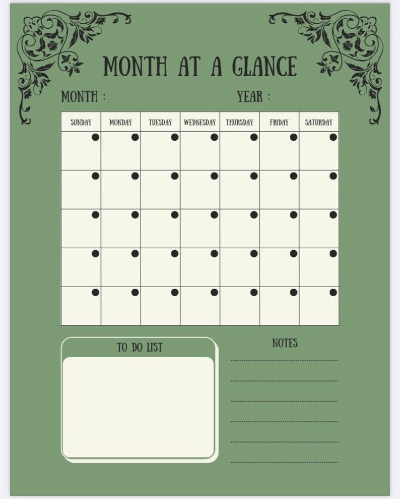 Sage Green Planner Template - Etsy