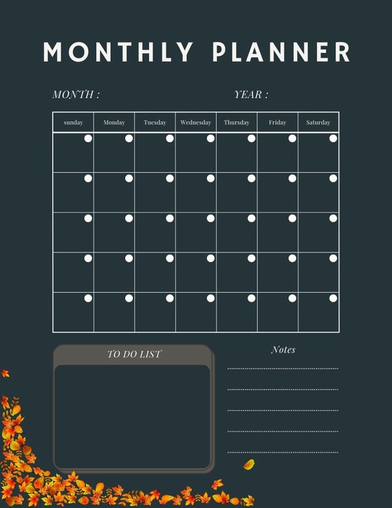 Fall Leaf Planner Template Download - Etsy