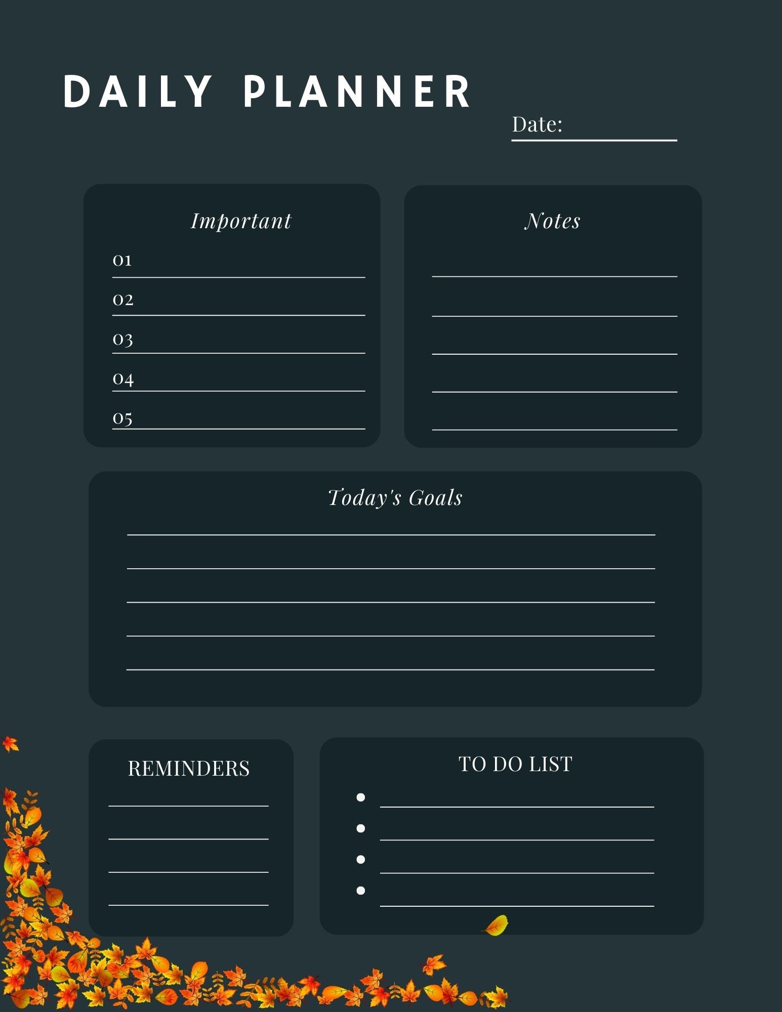 Fall Leaf Planner Template Download - Etsy