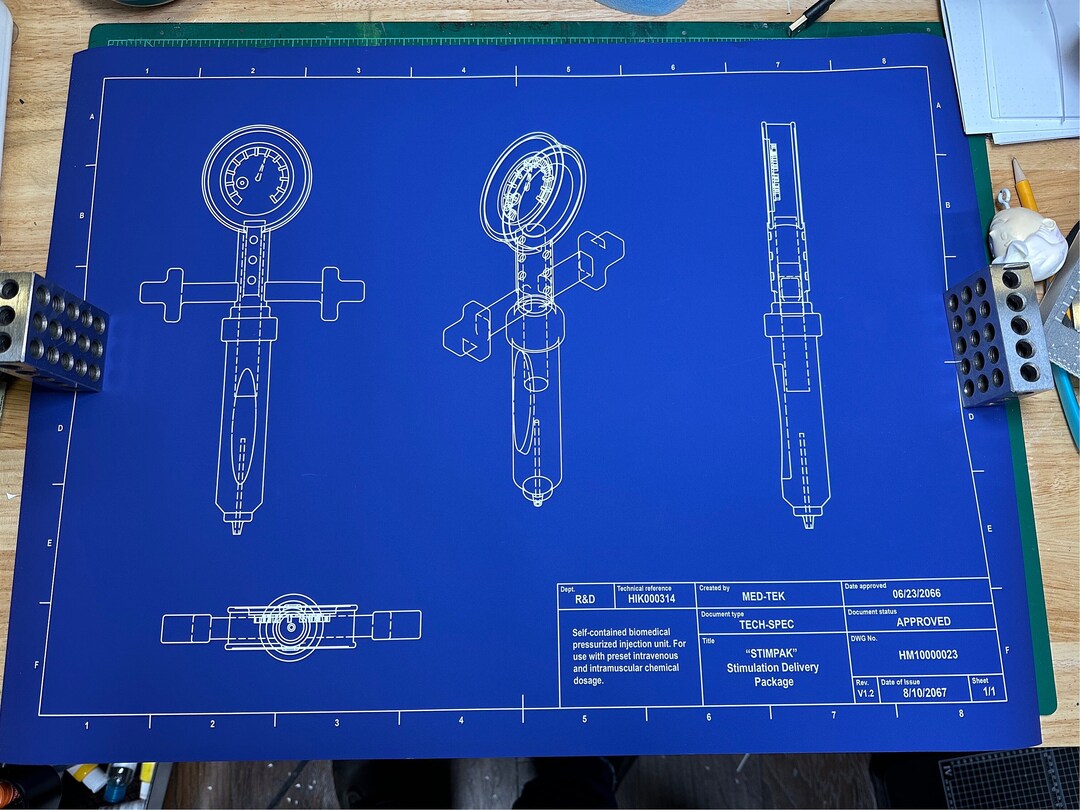 Stimpak Blueprint Poster Fallout Inspired Wall Art Poster 24x18 - Etsy
