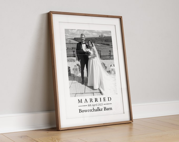 Personalised Just Married Wedding Car Print Wedding Print Wedding Day ...