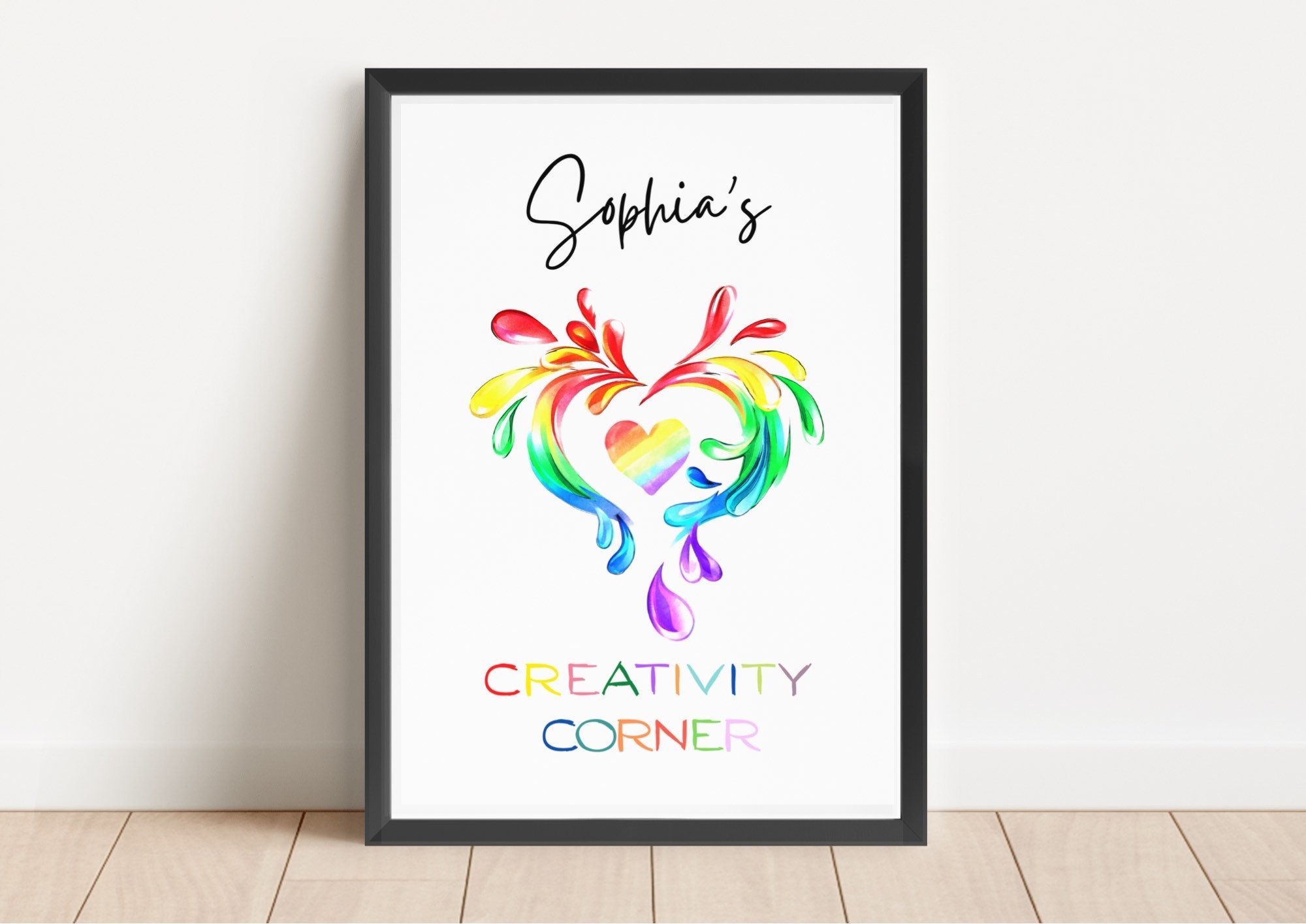Personalised Creativity Corner Poster Rainbow Heart Wall Art - Etsy