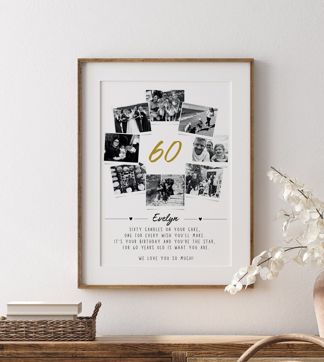 Personalised 60th Birthday Photo Collage, 60th Birthday Gift, 60th ...