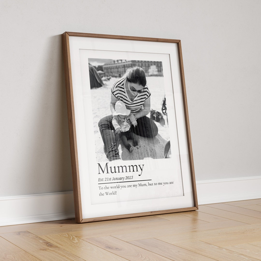 Mum Photo Gift Print, Mothers Day Frame, Custom Mummy Poster From Son ...