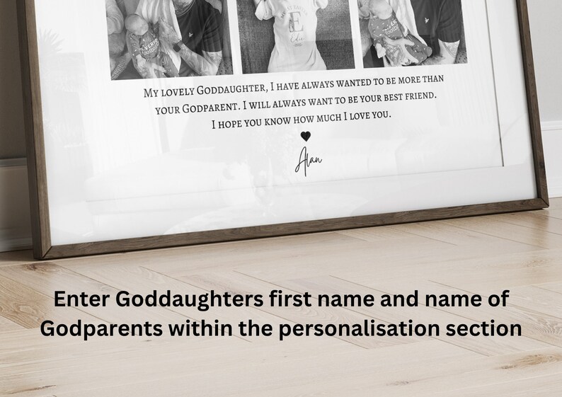 Personalised Goddaughter Photo Print, Custom Godparents Gift - Etsy Canada