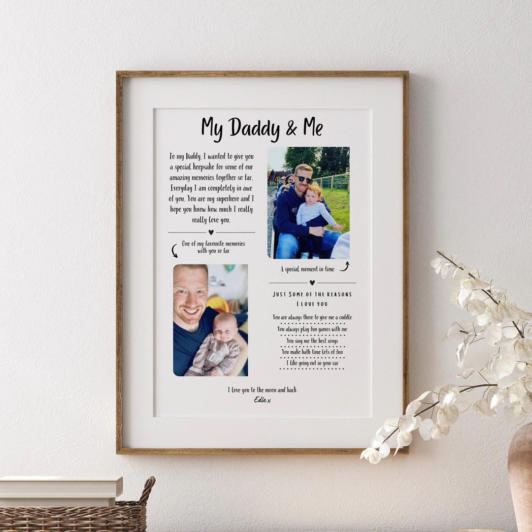 Custom Daddy Photo Print, Personalised Father's Day Gift - Etsy