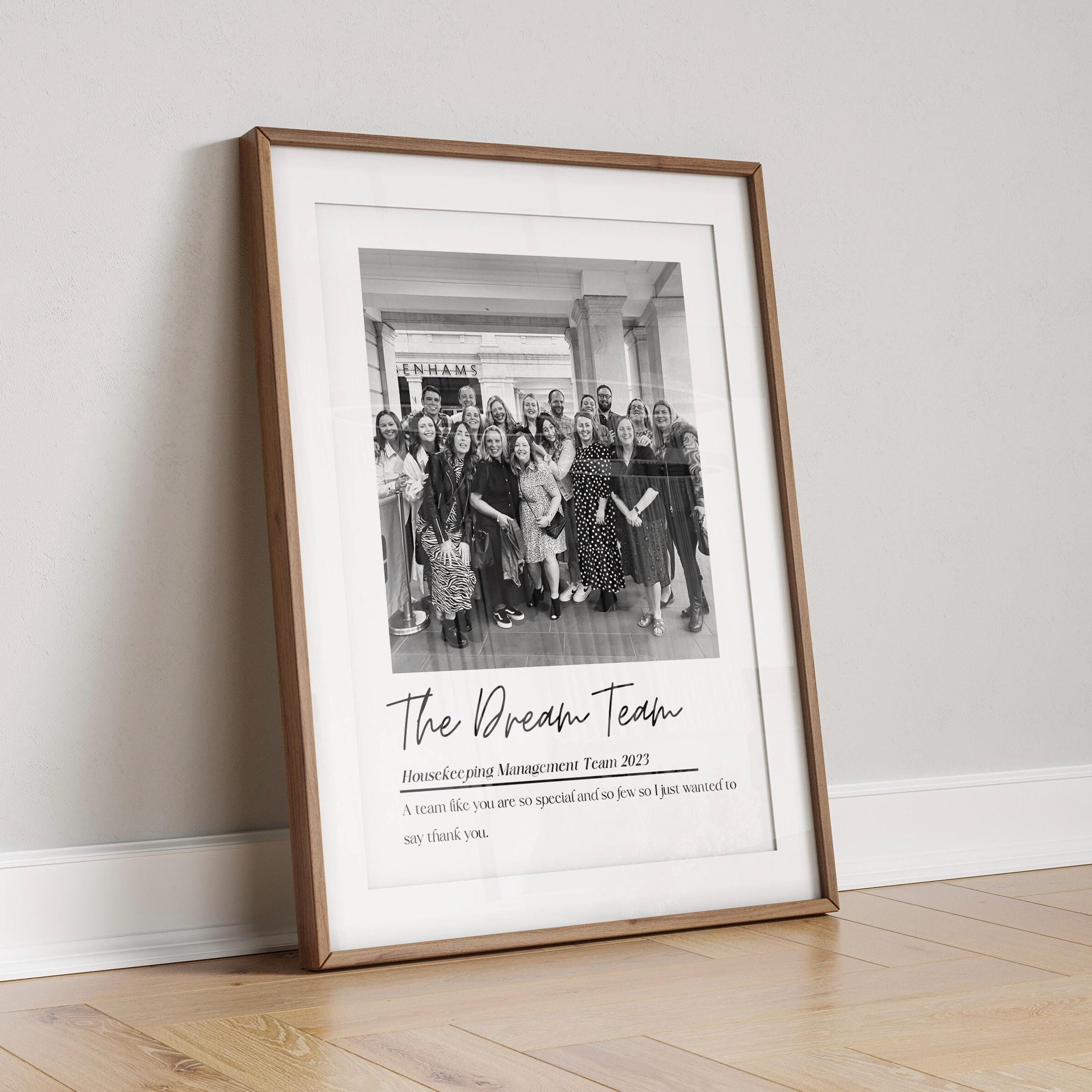 Custom Team Photo Print, Retirement Portrait Poster, Office Wall Art ...