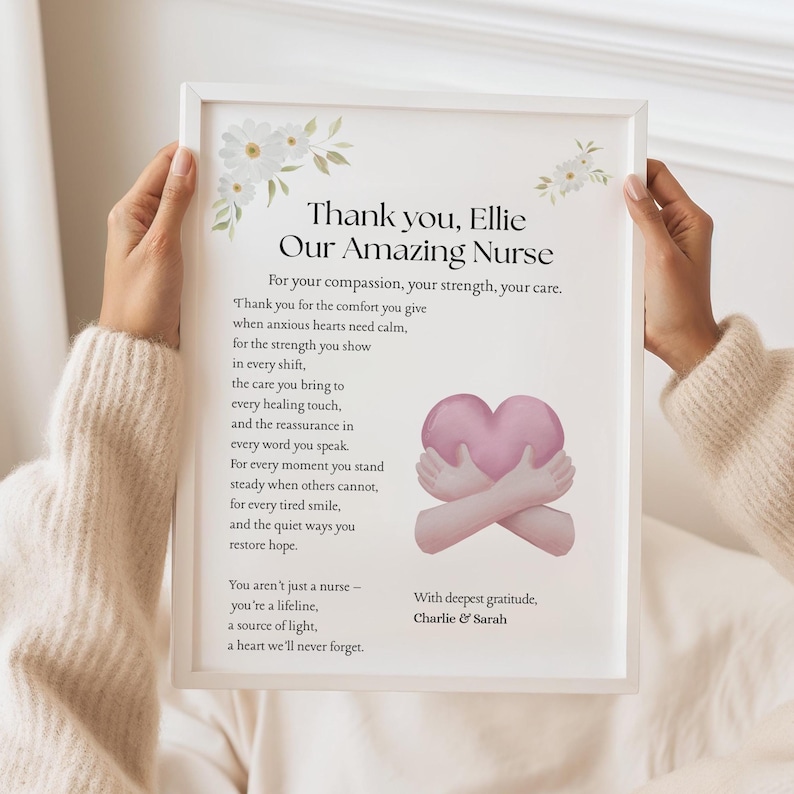 Personalised Nurse Thank You Print: Custom Appriciation NHS Gift - Etsy