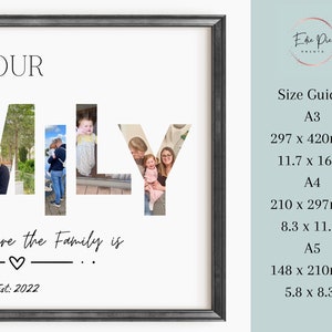 Custom Family Photo Letters, Mothers Day Gift for Mum, Family Home ...