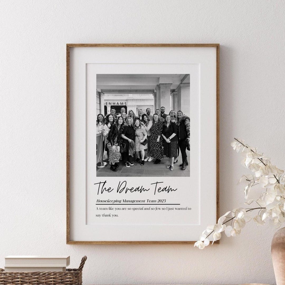 Custom Team Photo Print, Retirement Portrait Poster, Office Wall Art ...
